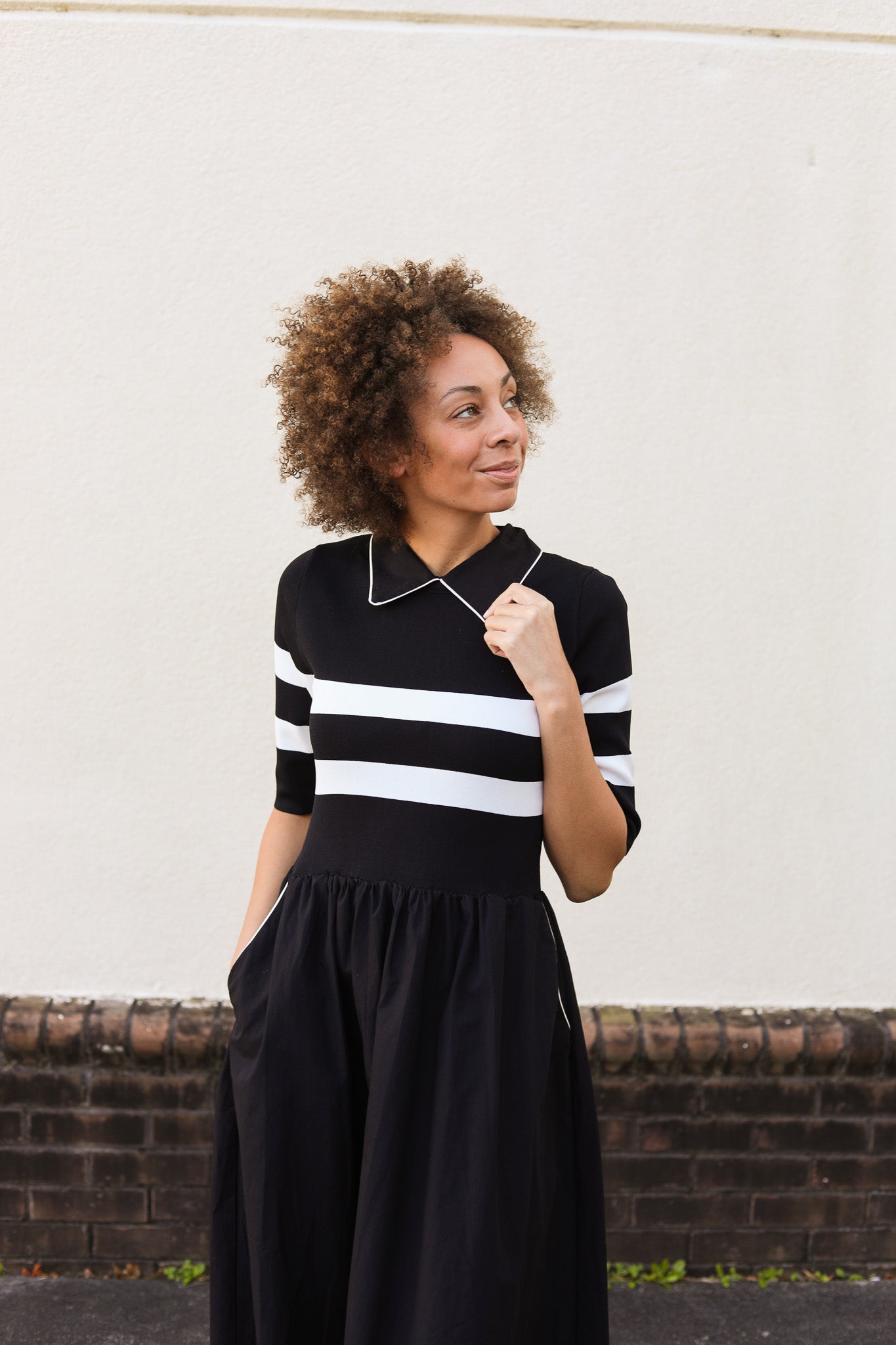 The Sutton Black Stripe Dress – ARINAE