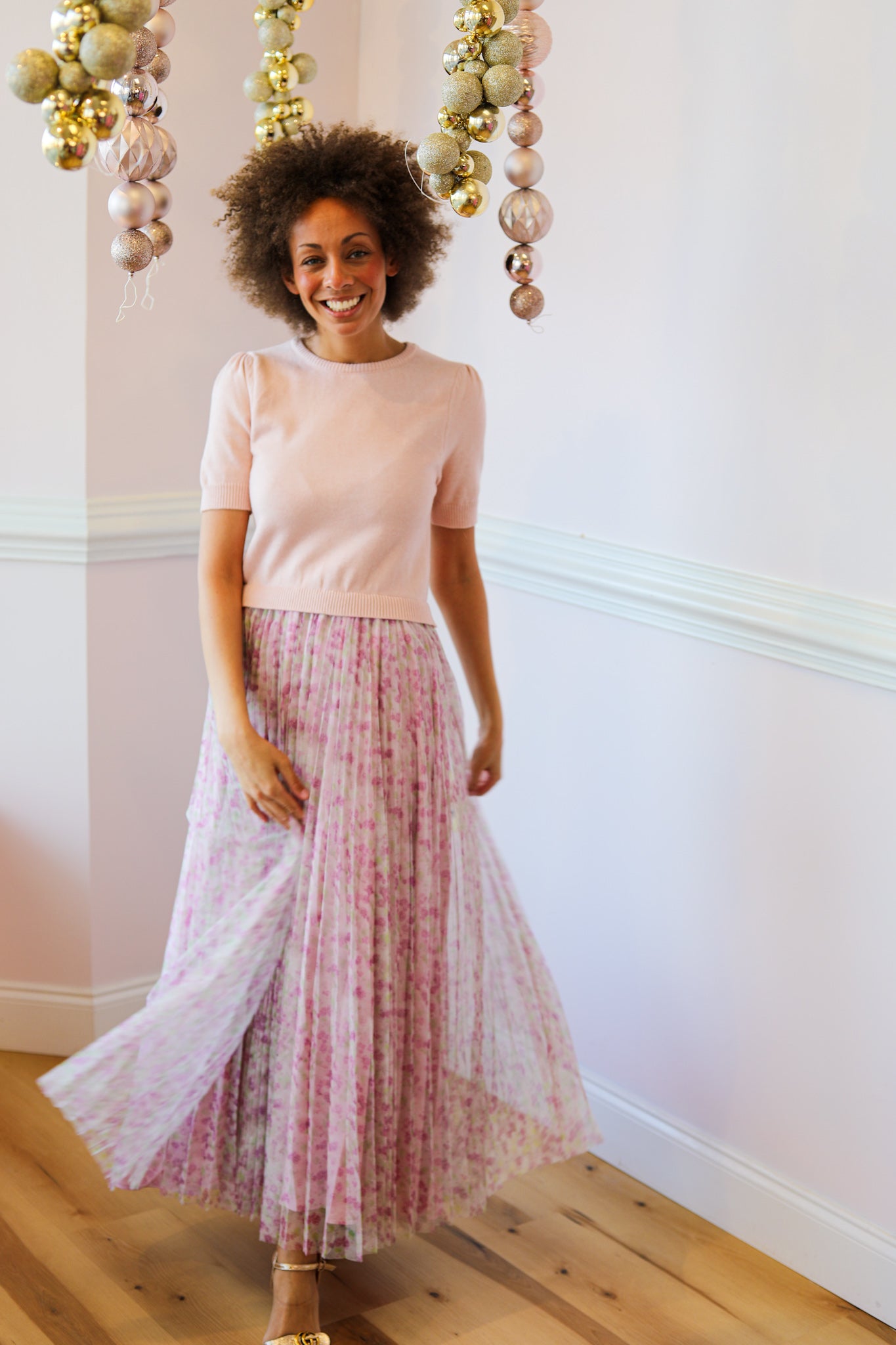 Lilac Pleated Twofer Dress – ARINAE