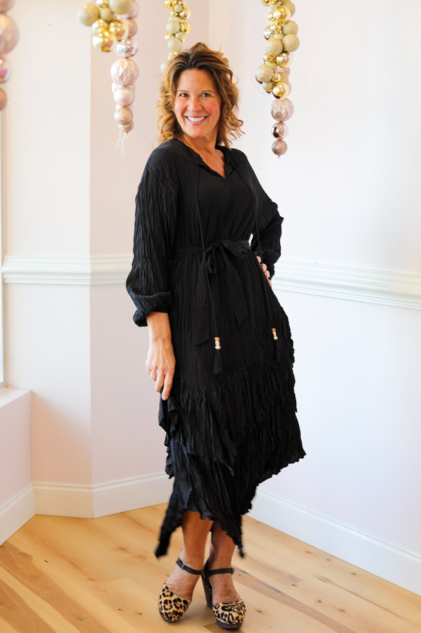 Vera Black Layered Dress – ARINAE